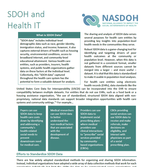 SDOH and Health IT Explainer - NASDOH